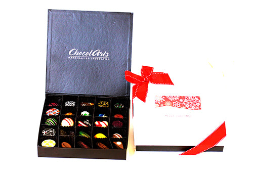 Deluxe Christmas 25 Piece Gift Box - ChocolArts - Handcrafted Chocolates