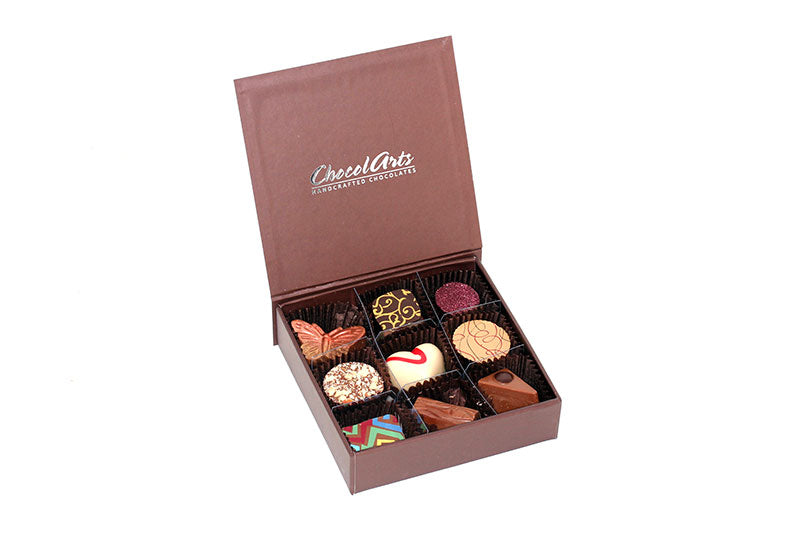 Deluxe 9 Piece Chocolates Gift Box - ChocolArts - Handcrafted Chocolates